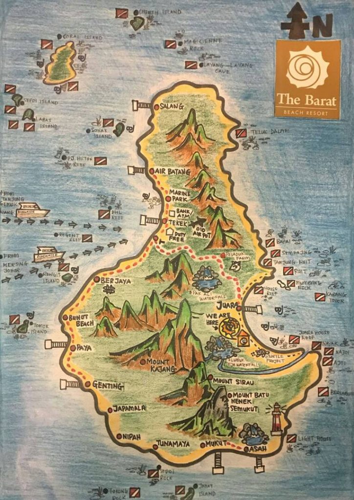 Maps – Barat Tioman Beach Resort